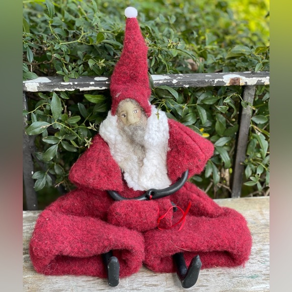 Holiday | Artisan Felted Wool Clay Norwegian Santa Figurine | Poshmark